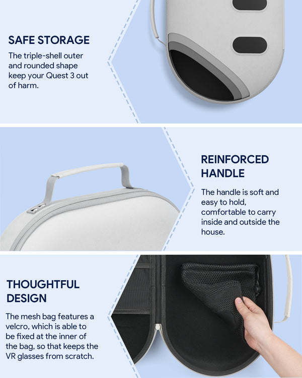 Aubika Hard Carrying Case for Oculus Quest 3/Quest 2/Quest Pro/PICO 4 ...